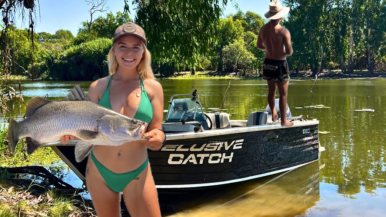Fishing in Croc Country - Surviving the Swamp Adventure! - Girls In Bikini Fishing